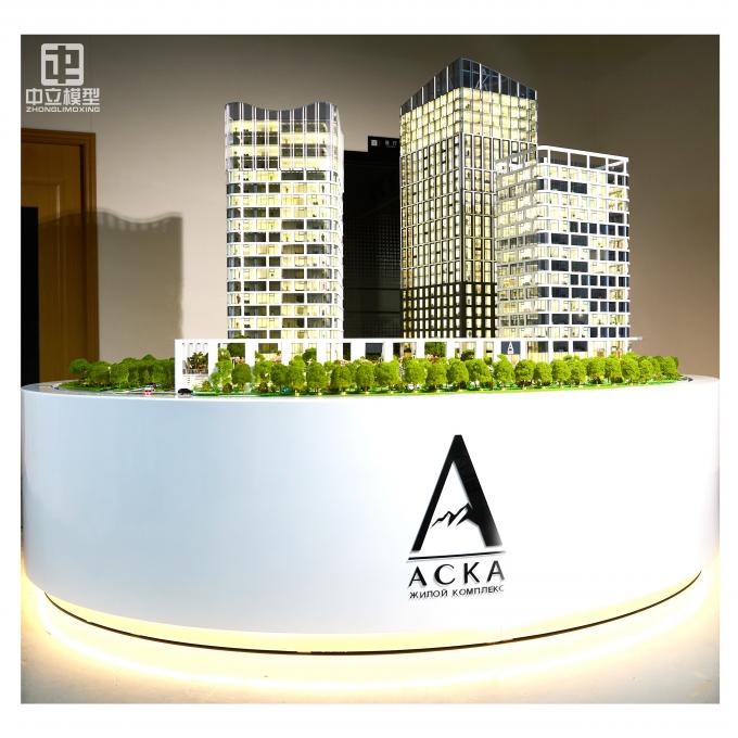 High-Rise Architectural Scale Model Realistic Lighting Facade Details ...