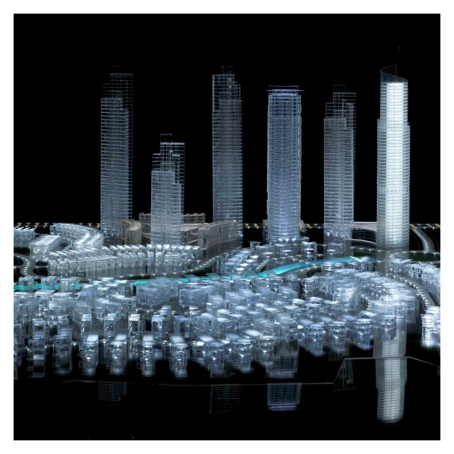 Cityscape Architectural Scale Model High Rise Towers Scale Model For ...