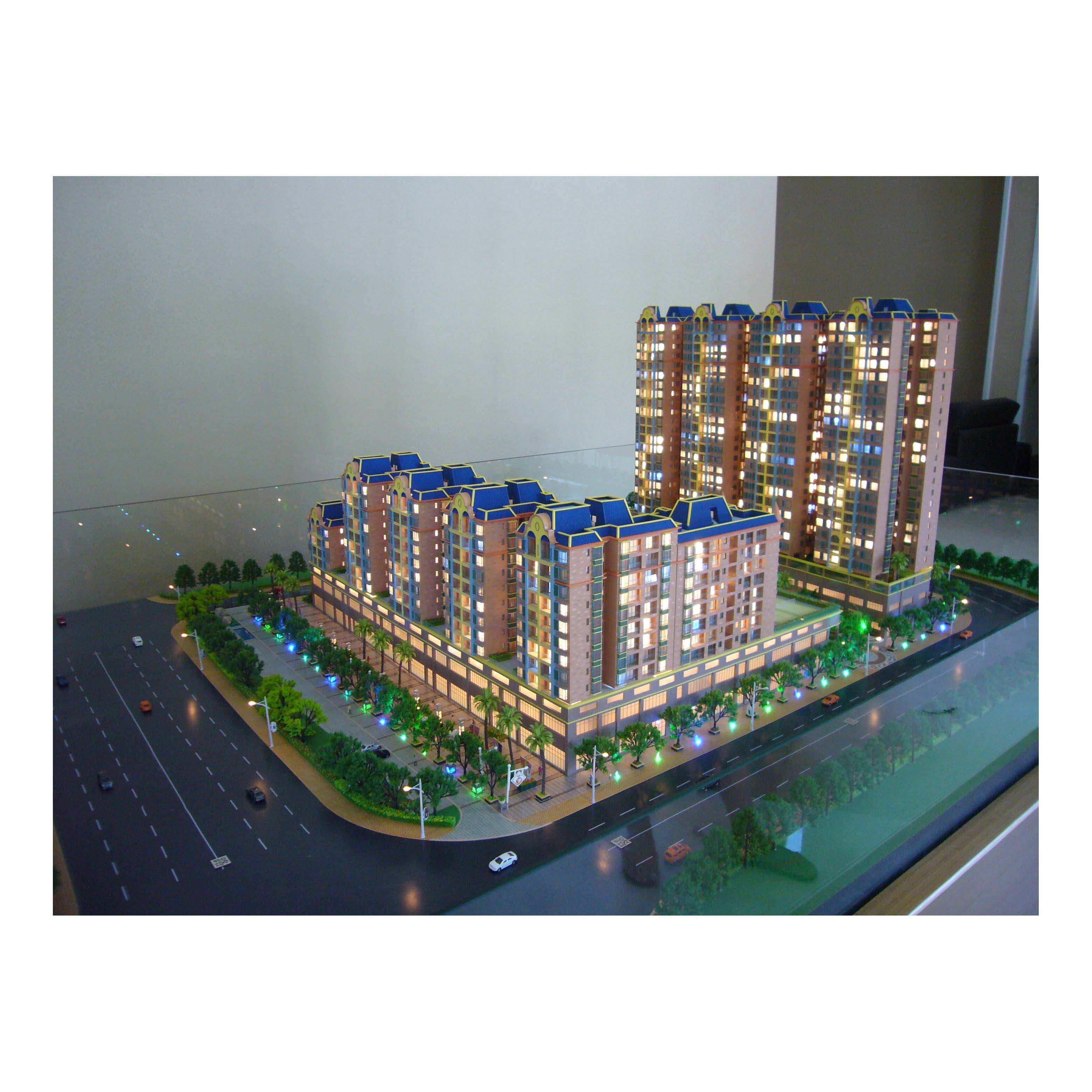 Architectural Model of Residential Apartment Complex with Lighting for ...