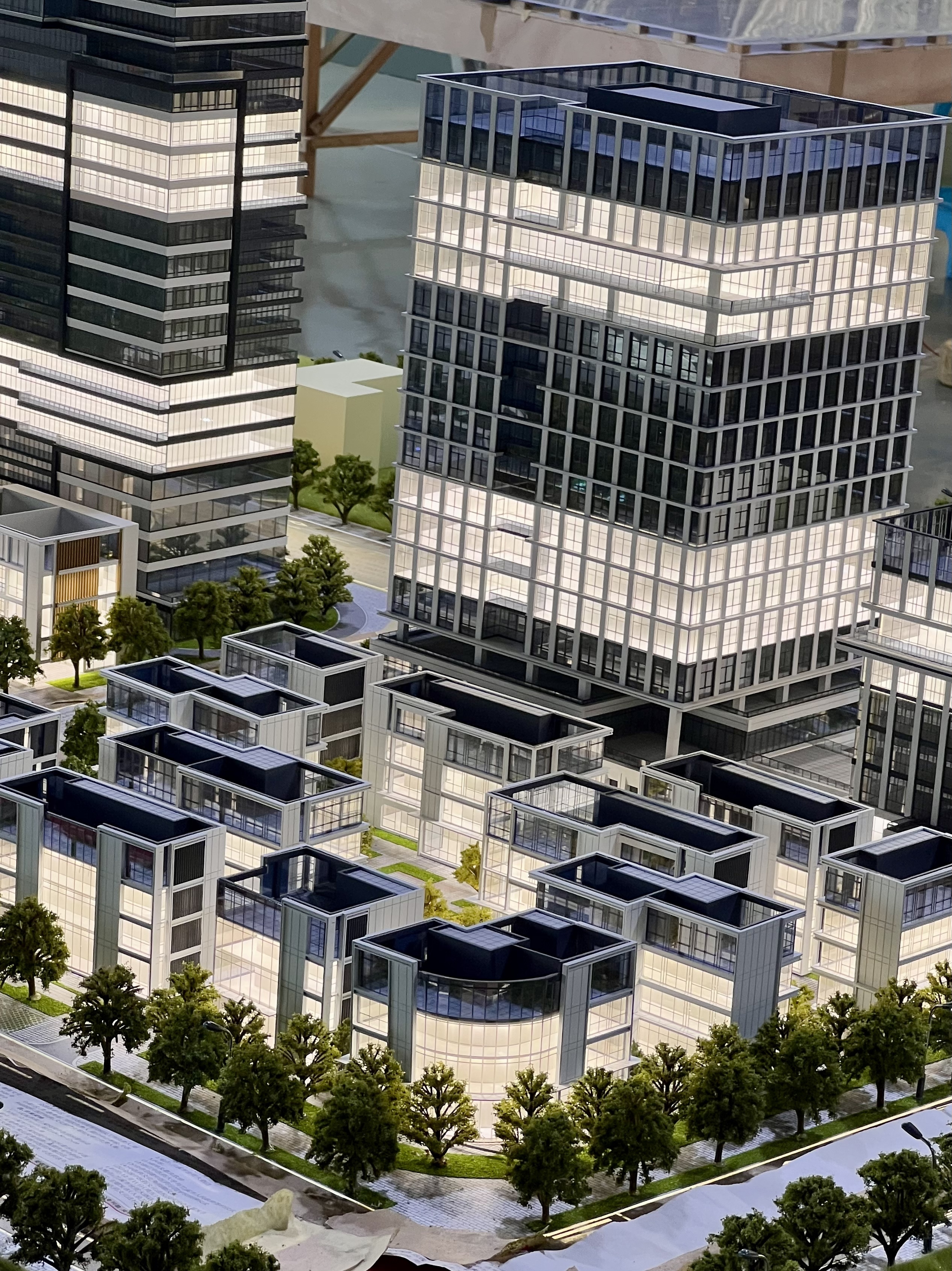Architectural Model of Modern Urban Complex with Integrated Stadium ...