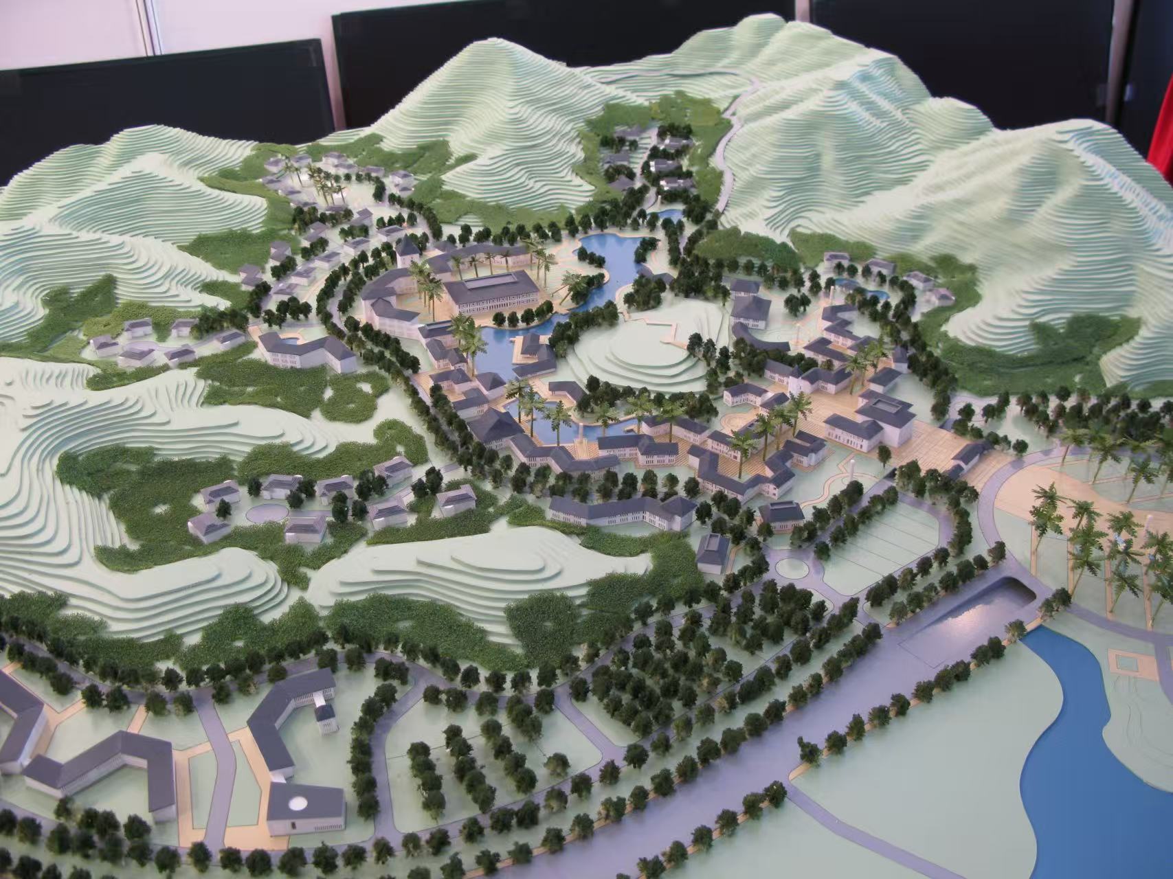 Architectural Model of Urban Master Plan with Green Landscape, Roads ...